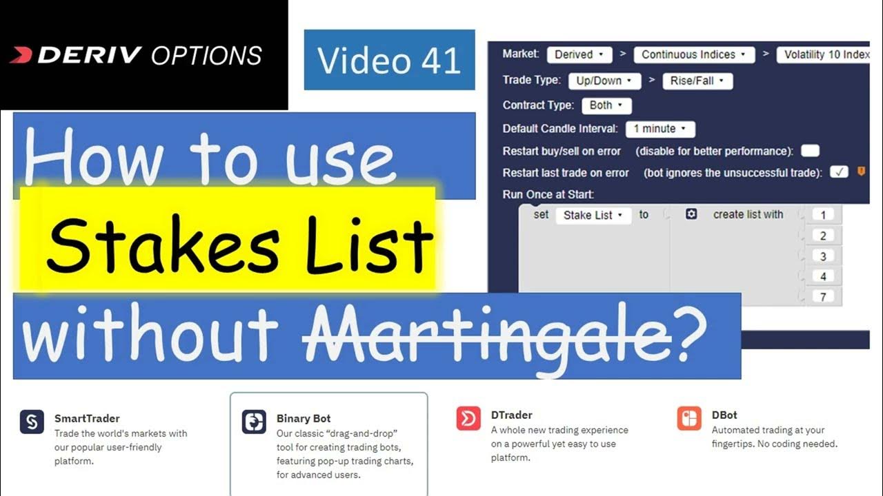 How to program a Binary Bot? Binary Bot Strategy " Stake List without Martingale" : dbot Video ...