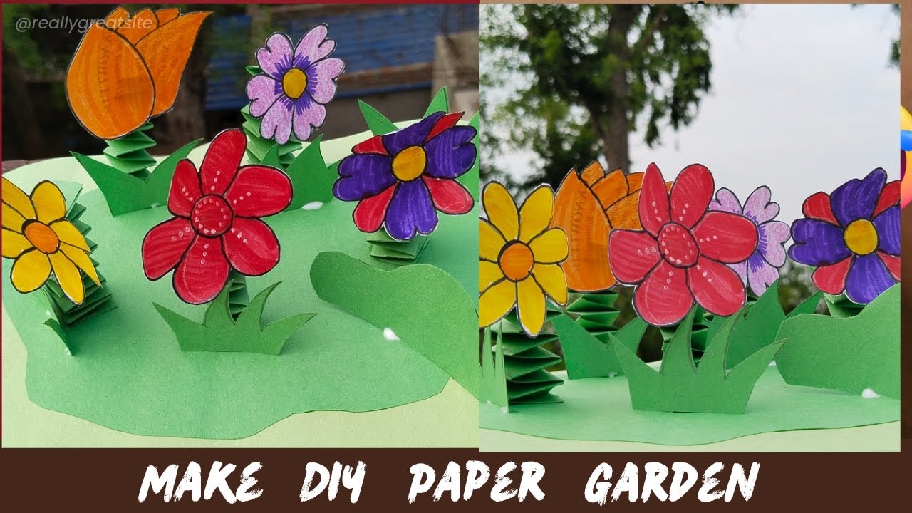 Make paper garden 🌺🌹 diy flower 🌷🌼🌻 easydiycrafts #youtubevideo # ...
