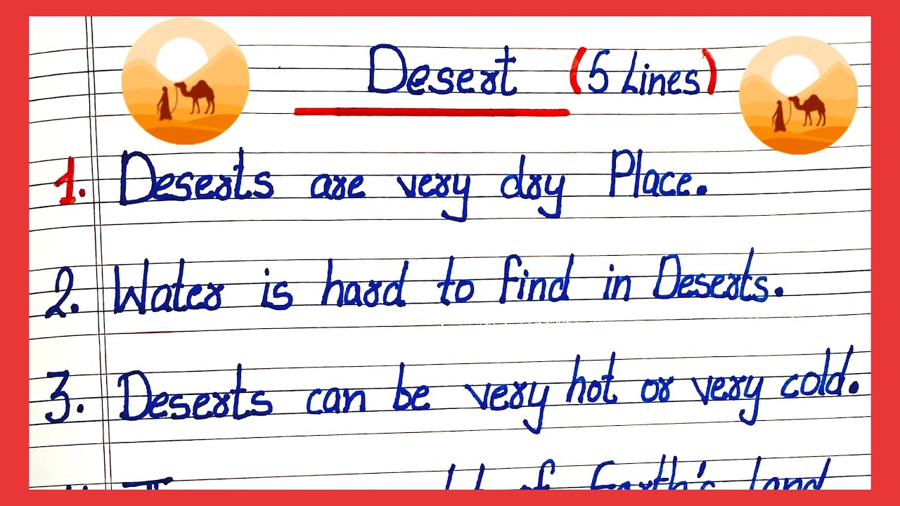 5 lines on desert in English || short essay on desert || few lines ...