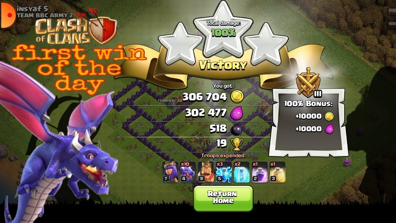 My fist Win of The day (COC) - YouTube