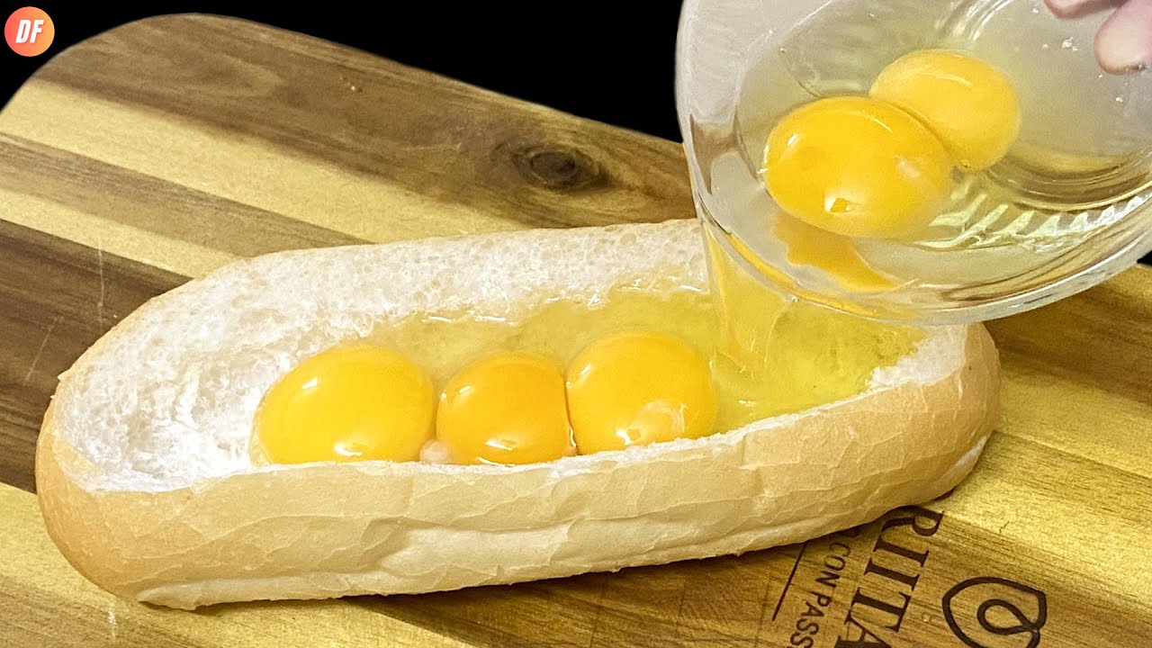Just pour eggs over bread and the result will be amazing and delicious ...