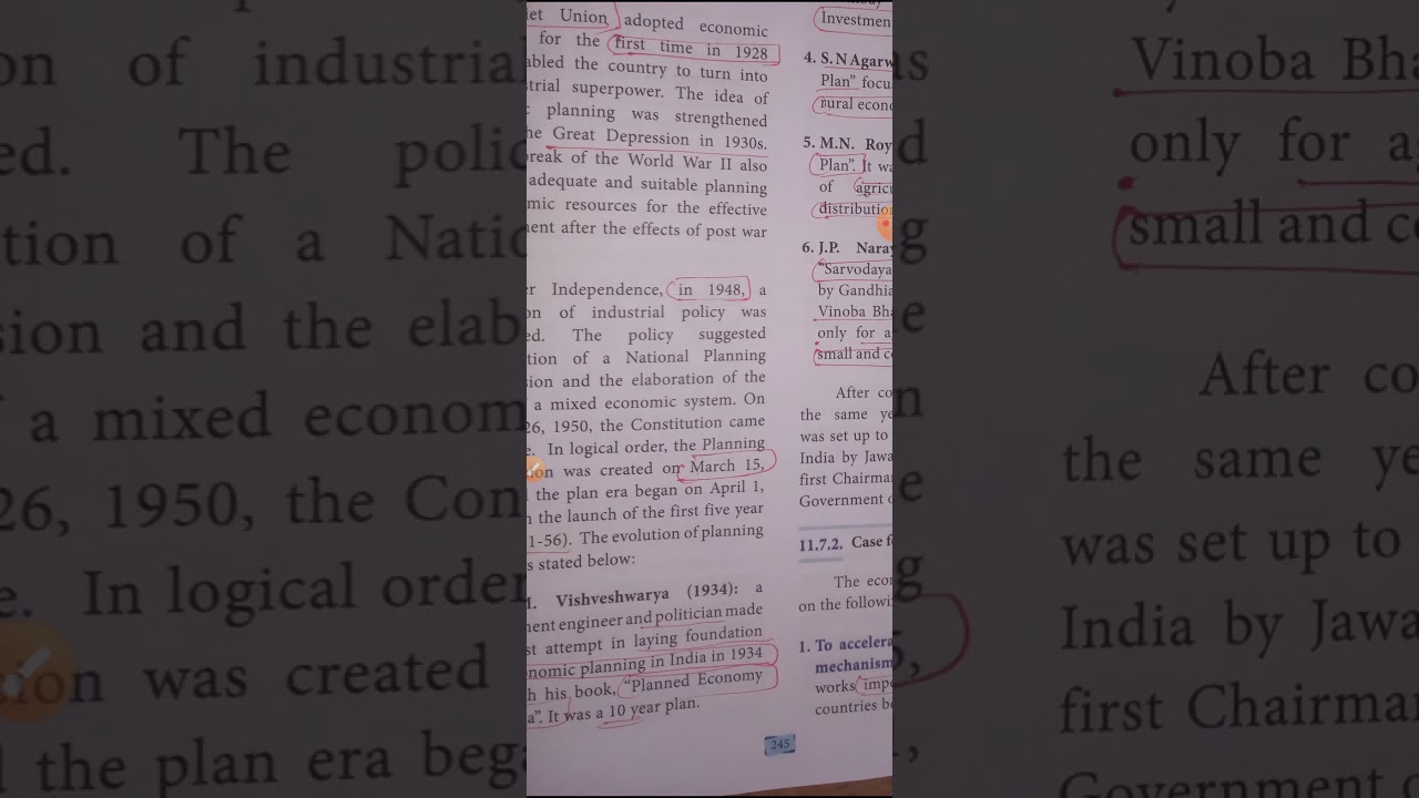 Bombay plan (1940), Gandhian plan(1944) ,People plan (1945), Sarvodaya ...