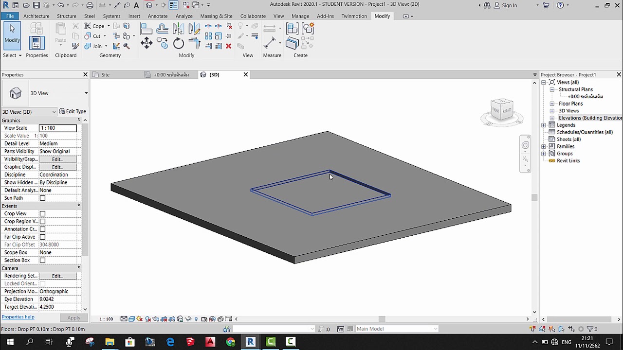 Basic Revit Structure 2020 Drop Floor Panel - YouTube
