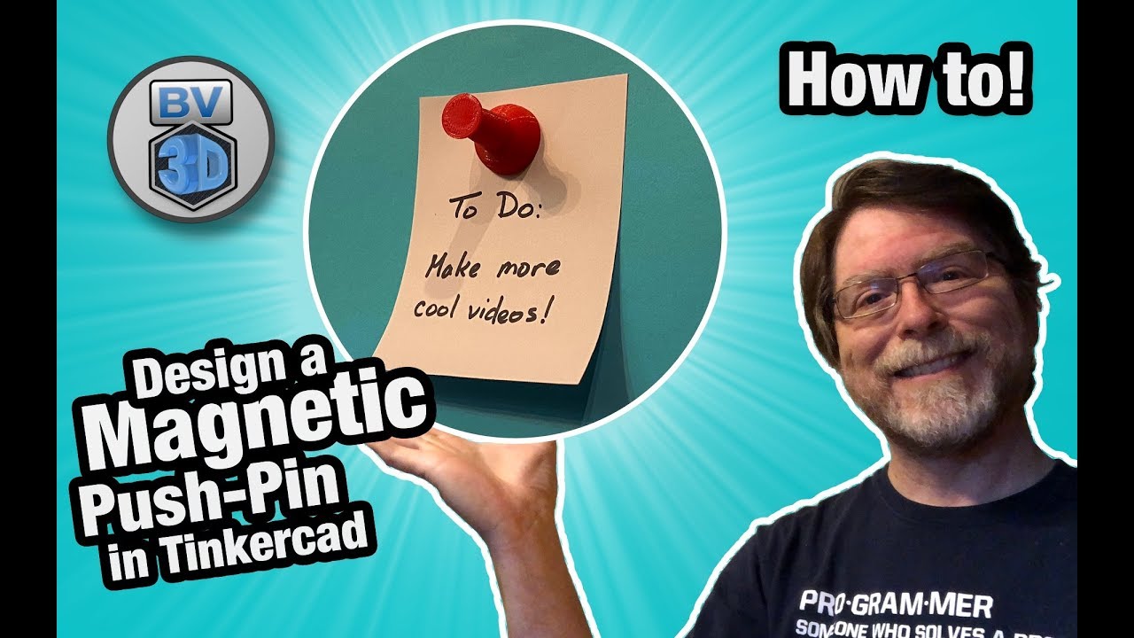 How To Design a Magnetic Push Pin in Tinkercad - Fun & Simple project ...