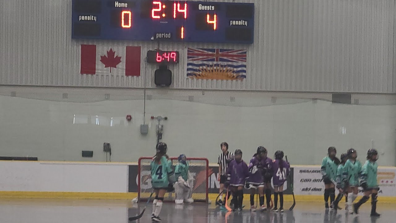 Surrey U14 F2 at Surrey U14 F1 Ball Hockey Playoffs Game 4 Monday June ...