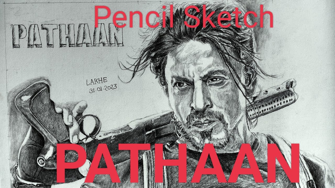 Pencil Sketch PATHAAN। #pathaan #shahrukkhan #drawing - YouTube