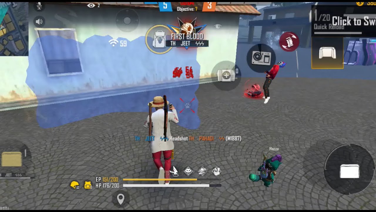 1v1 Full Gameplay 😏💙|| Garena Free Fire - YouTube