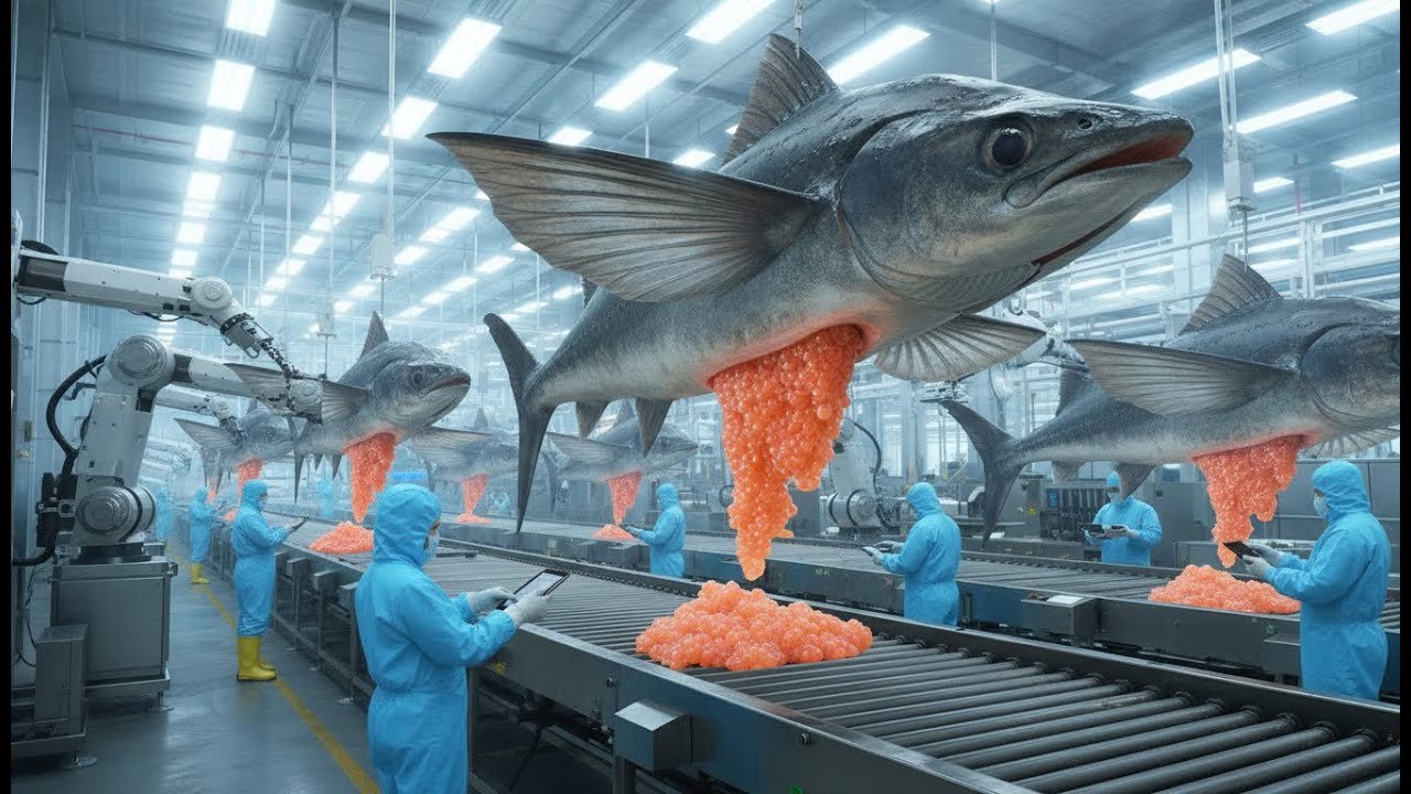 Inside a Modern Salted Flying Fish Roe Factory From Ocean Catch to High ...