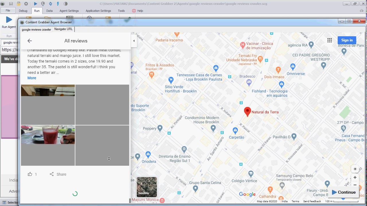 google reviews scraping using CONTENT GRABBER - YouTube
