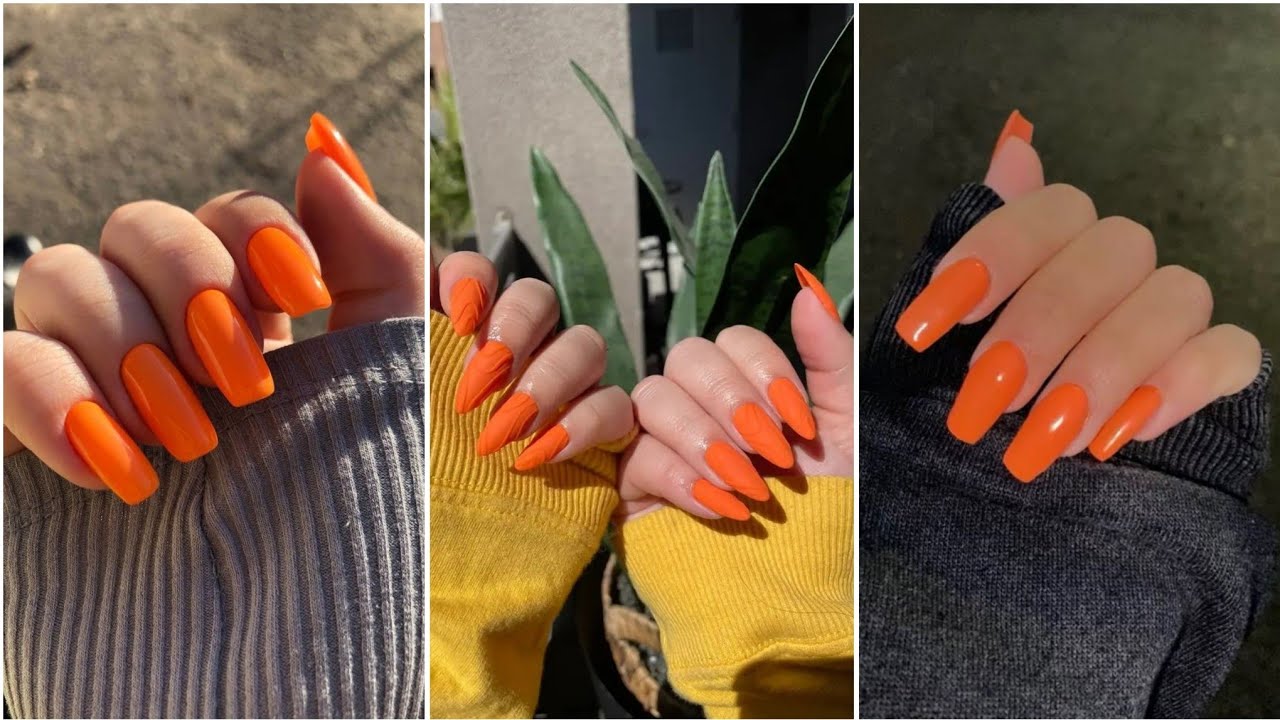 SO STUNNING ORANGE🍊COLOR NAIL ART IDEAS FOR GIRLS - UÑAS COLOR NARANJA🍊 ...