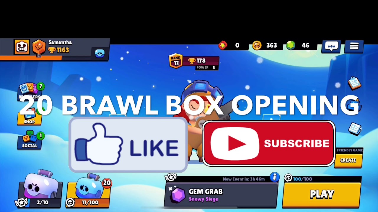 Giant 20 Brawl Box Opening! Brawl Stars - YouTube