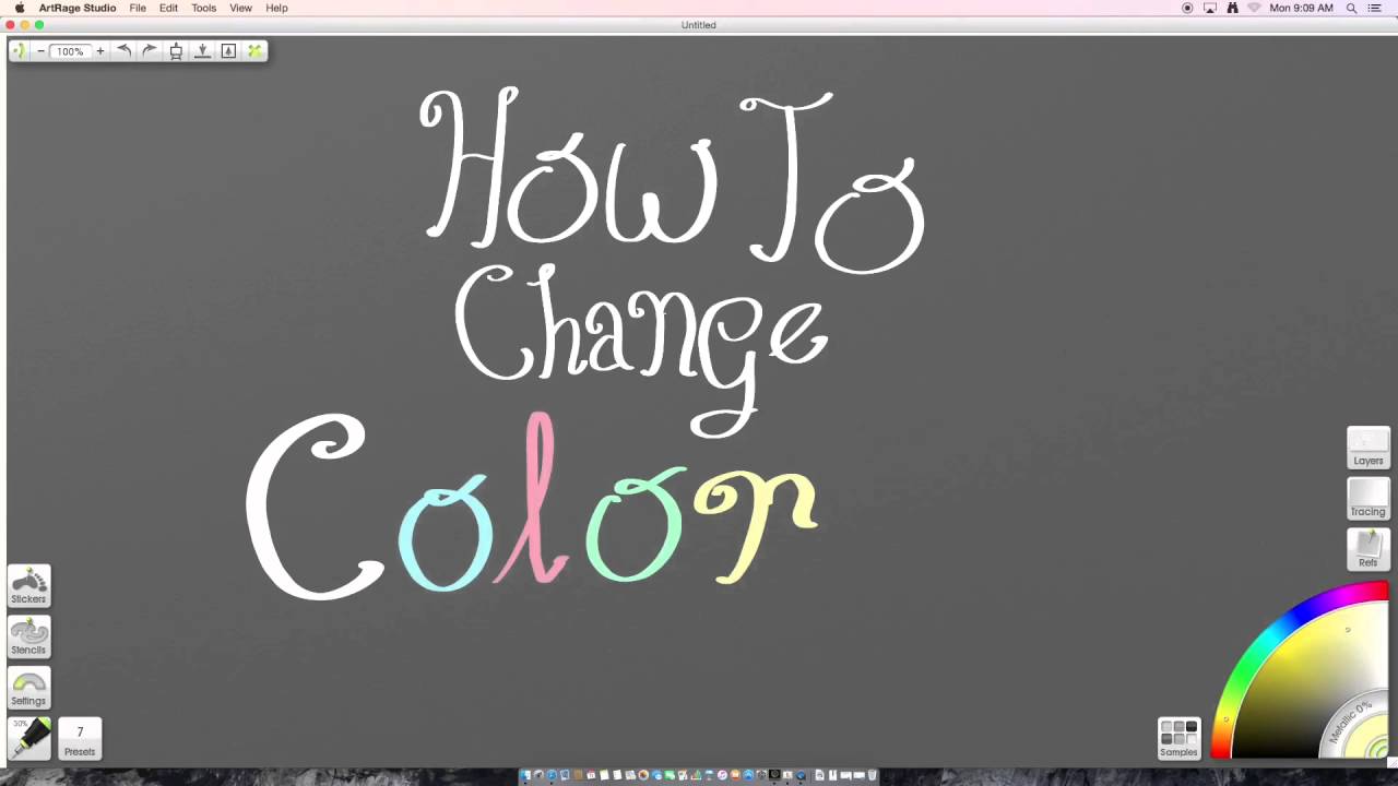 How to change colors using art rage - YouTube
