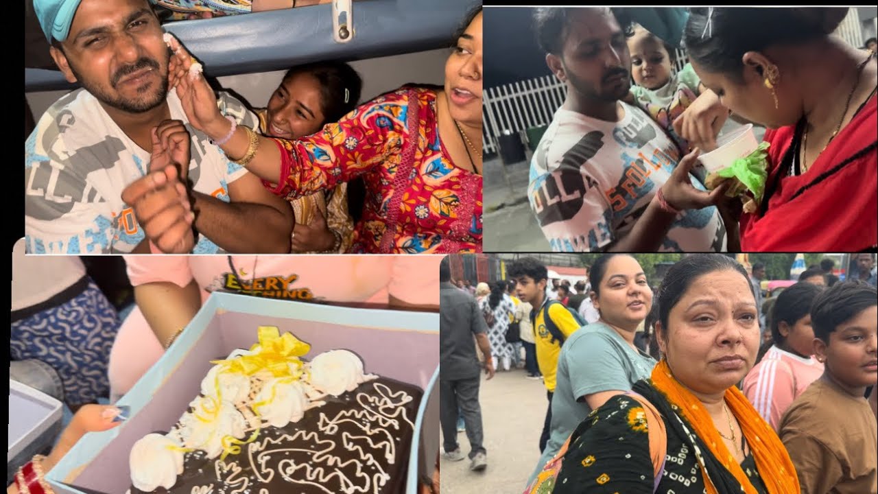 Train mai kiya cake cut !! Last day !! # family vlog # funny # - YouTube