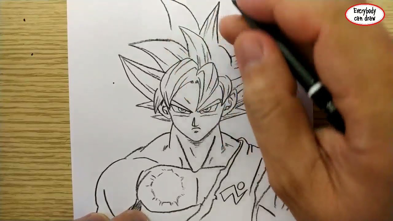 VERY EASY , How to draw son goku dragon ball , manga from japan / learn drawing academy - YouTube