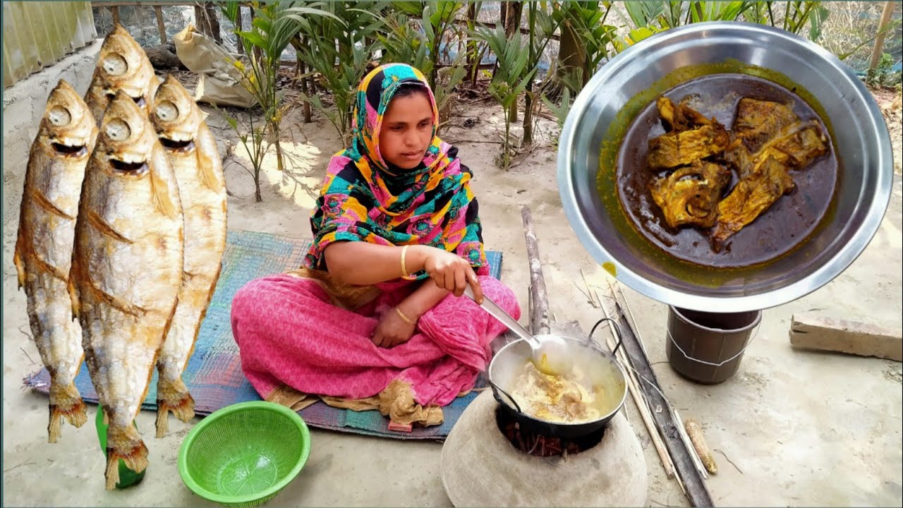 how to cook DRY FISH (chandini hilsha) curry recipe - YouTube