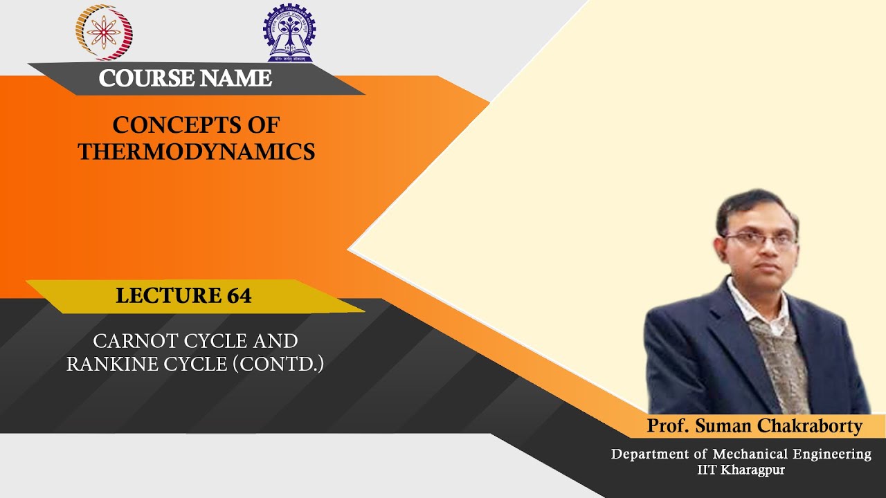 Lecture 64 : Carnot Cycle and Rankine Cycle (Contd.) - YouTube