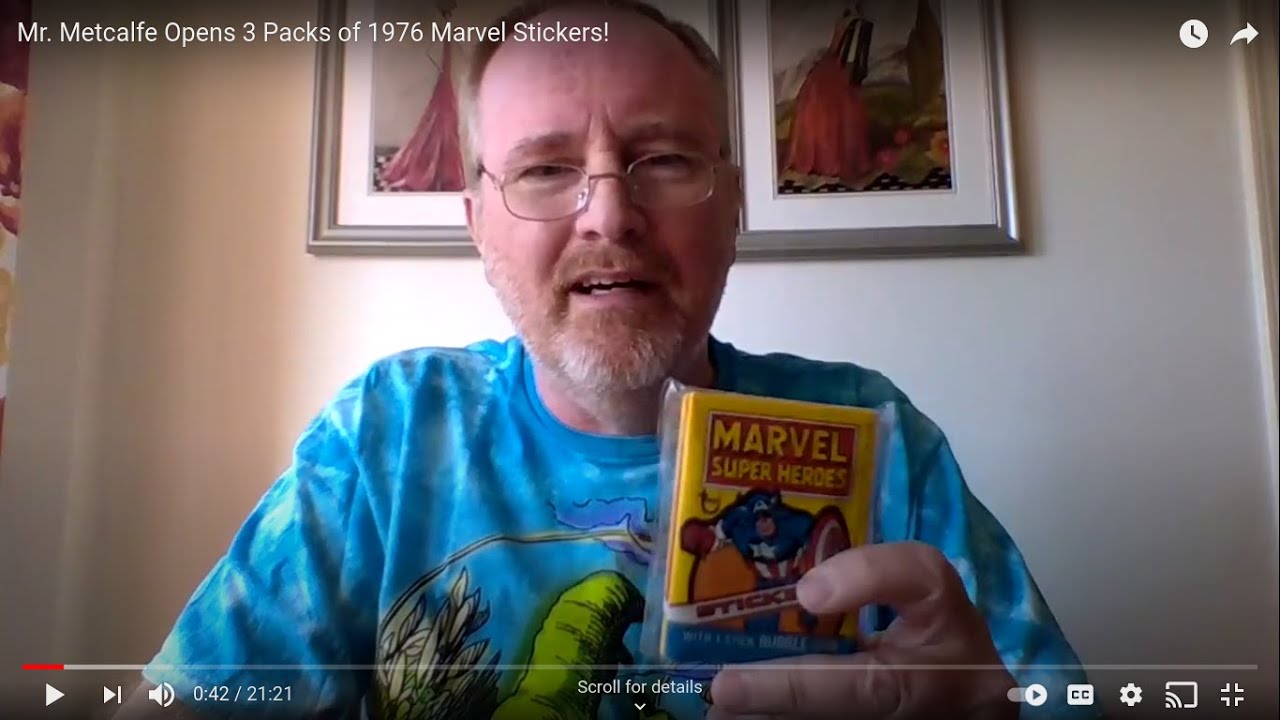 Mr. Metcalfe Opens 3 Packs of 1976 Marvel Stickers! - YouTube