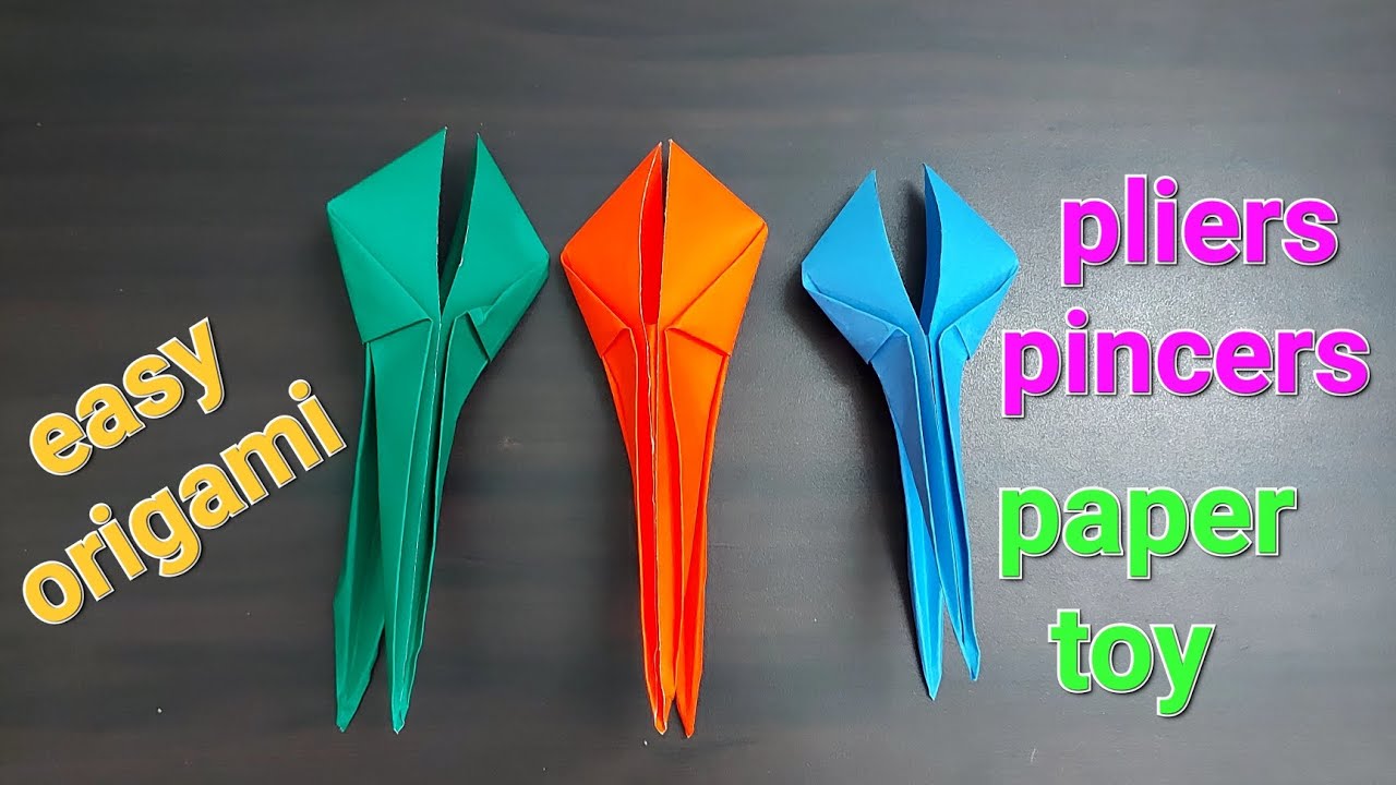 how to make easy origami pliers/pincers #paper toy - YouTube