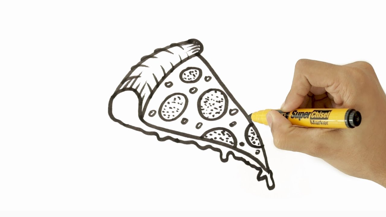 How to Draw a Pizza Slice | Easy Step by Step | Draw with Sketchy - YouTube