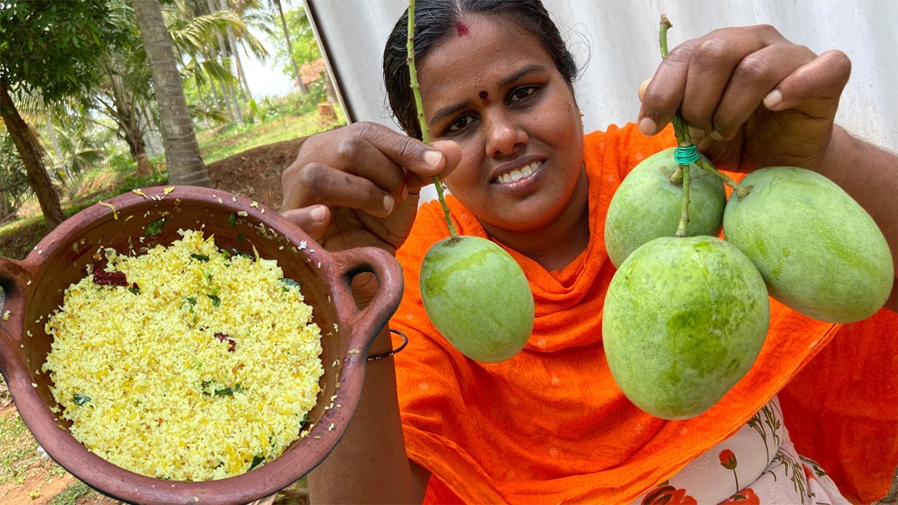 Fresh Green Mango Rice RecipePrepared by Sister / Village Cooking ...