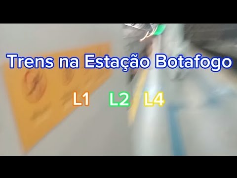 Trens na Estação Botafogo do Metrô Rio (Linha 1, 2 e 4/Sentido Pavuna ...