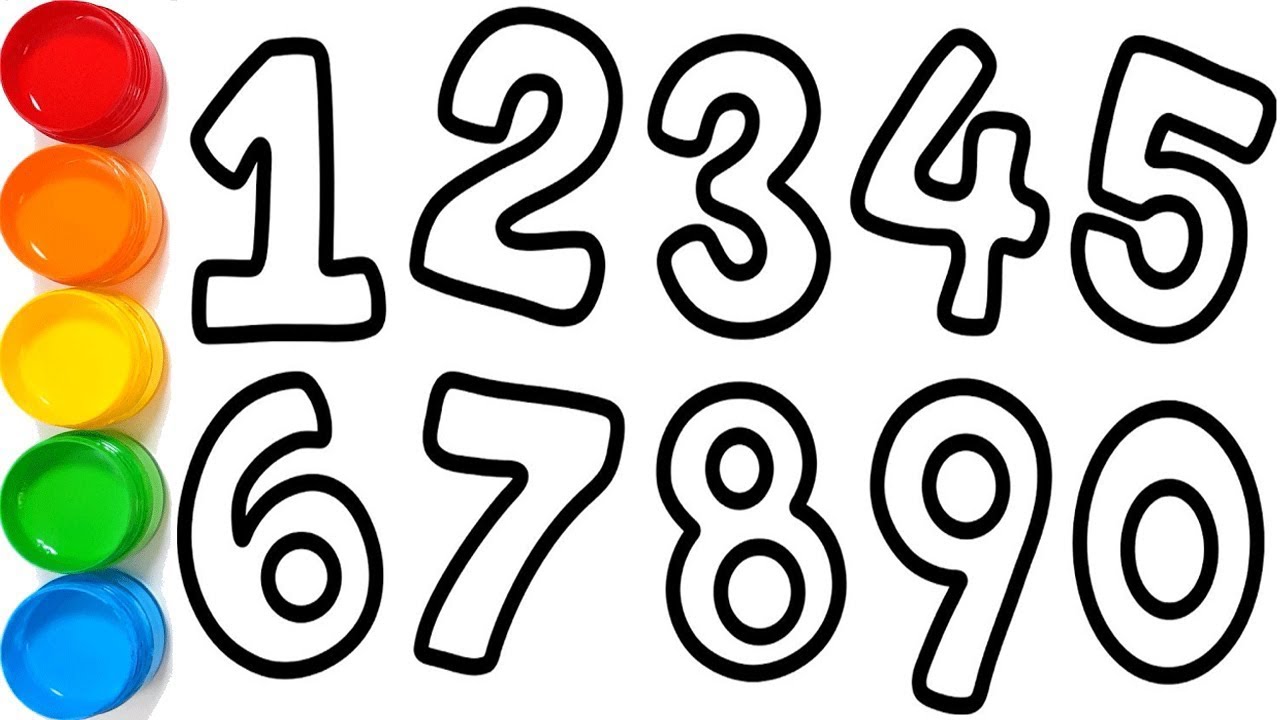 Numbers 1 to 10 Drawing, Painting & Coloring for Kids, Toddlers. Ks Art ...