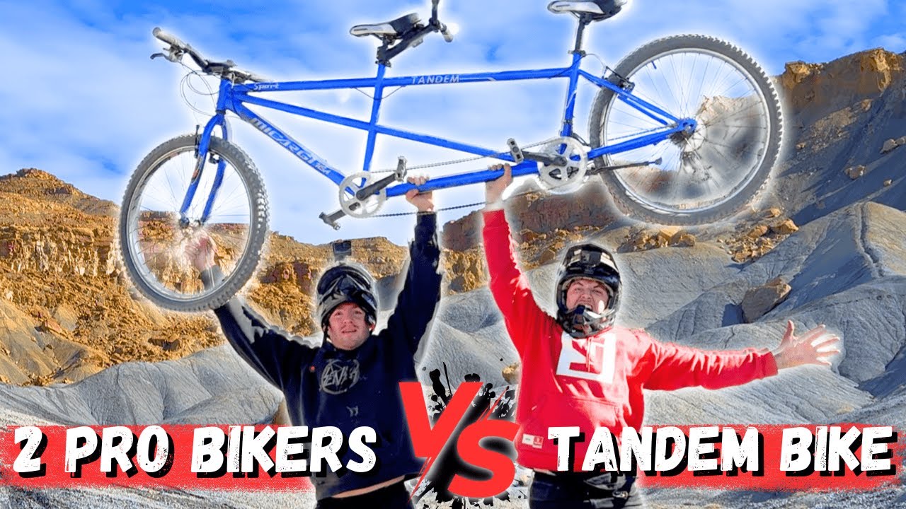Two Professional Bikers VS One Tandem Bike (Gone Wrong) - YouTube