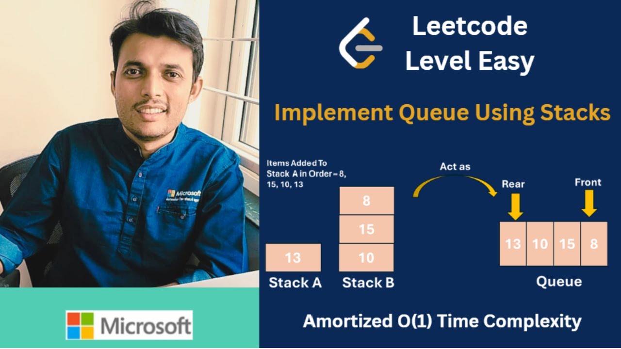 Implement Queue Using Stacks Leetcode Easy Step By Step Explanation 0911