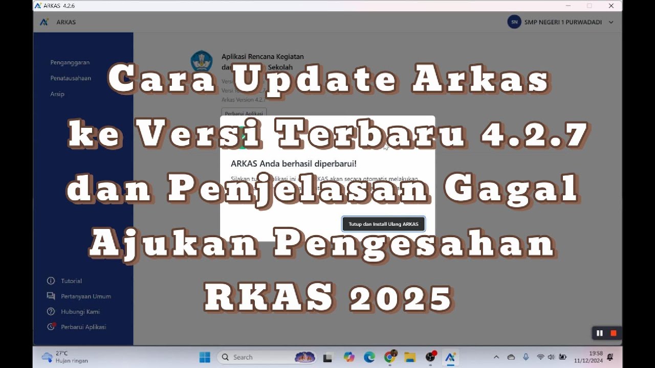 CARA UPDATE ARKAS KE VERSI TERBARU 4.2.7 DAN PENJELASAN GAGAL AJUKAN ...