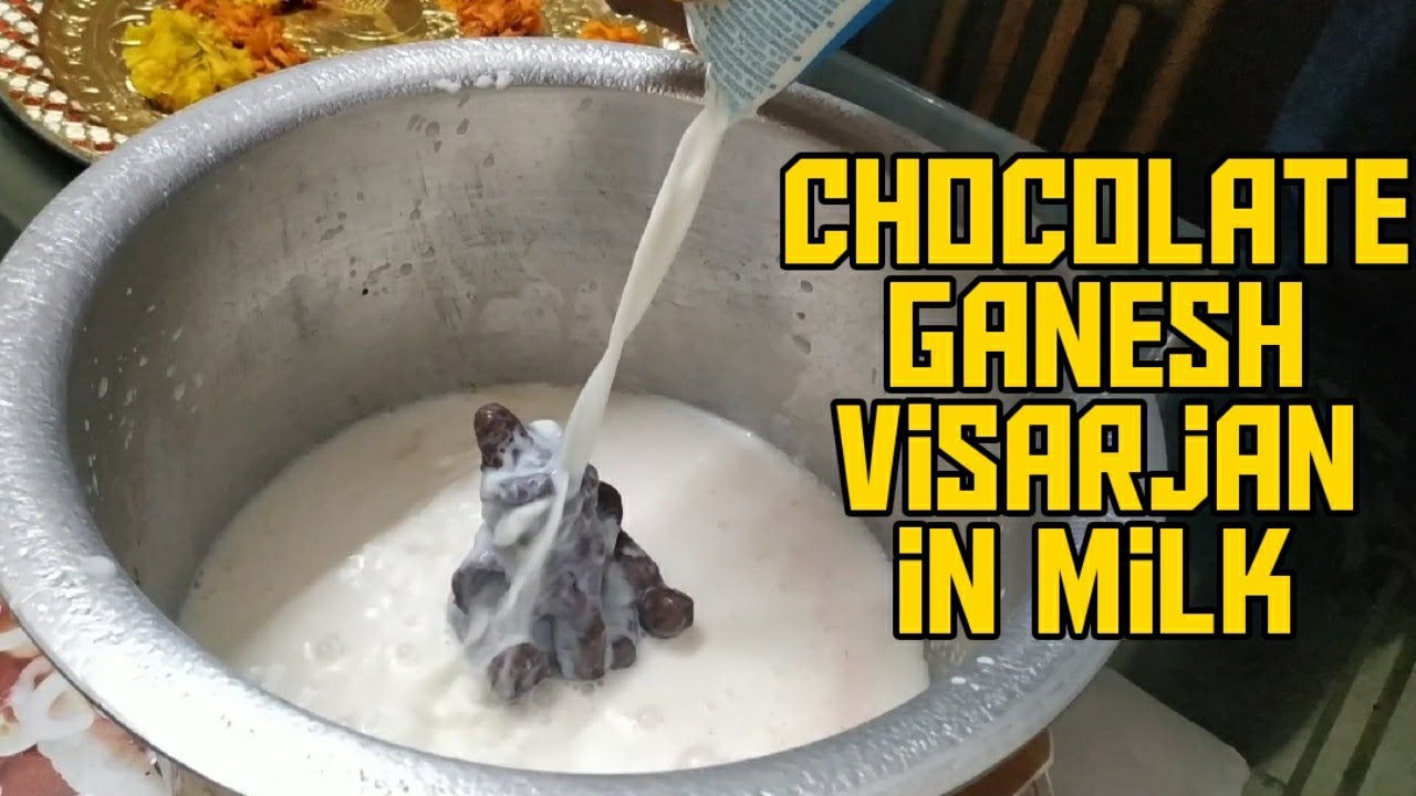 Ganesh Chaturthi/Chocolate Ganesh Visarjan in milk/Eco friendly Ganesha ...