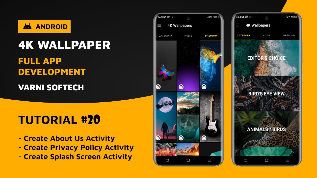 4k Wallpaper App Development | Tutorial #20 | About Us, Privacy Policy ...