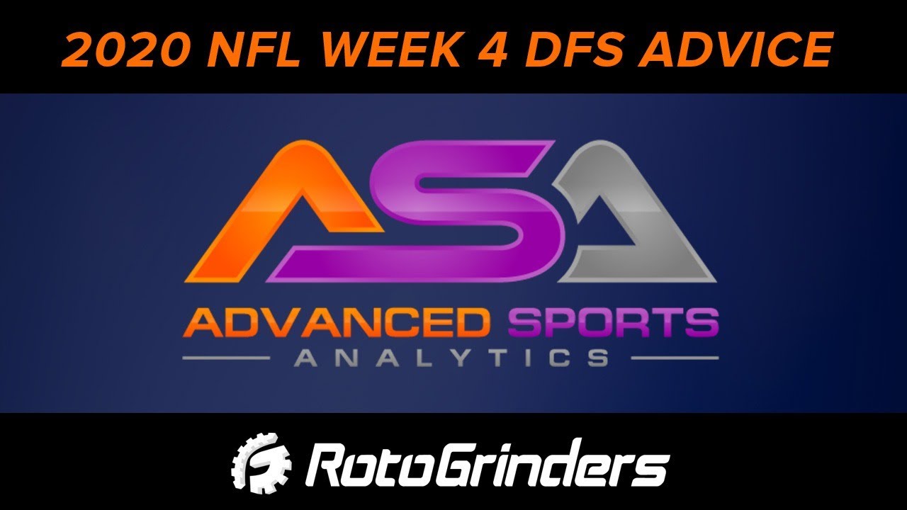 ADVANCED SPORTS ANALYTICS SHOW | 2020 DRAFTKINGS AND FANDUEL WEEK 4 NFL ...