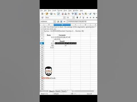 How to use AVERAGE Function in OpenOffice? - YouTube