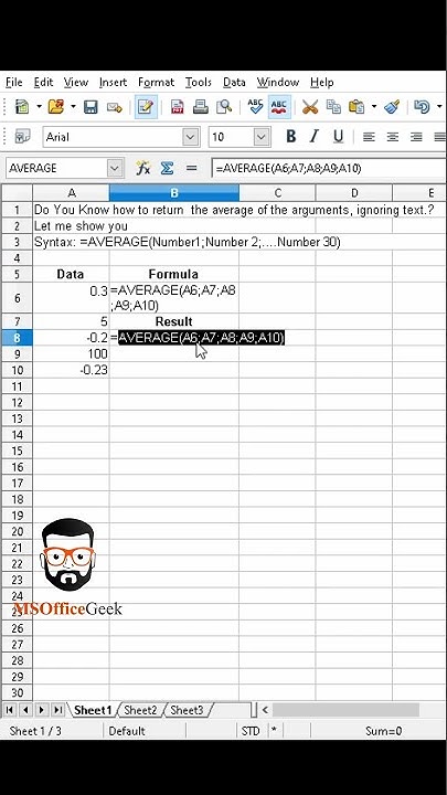 How to use AVERAGE Function in OpenOffice? - YouTube