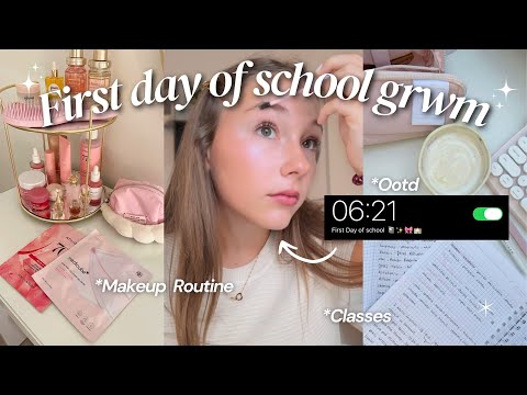 GRWM: FIRST DAY OF SCHOOL 🏫 realistic 6:30AM morning routine + OOTD 🎀 (11. Klasse / Oberstufe) ✨