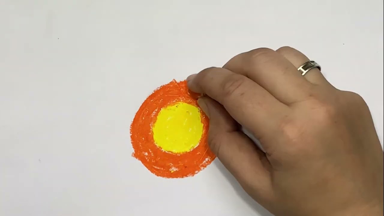 How to smudge sun in sunset painting with cotton|Oil pastels|Hunaft ...