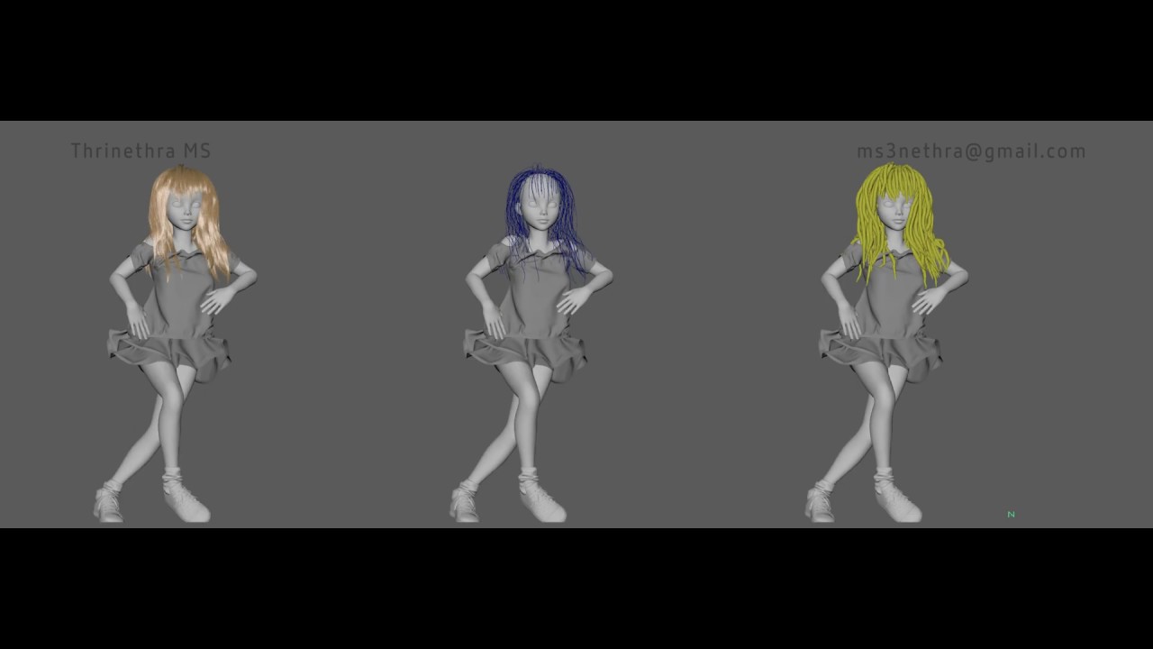Long Hair Simulation | Side | XGen Maya - YouTube