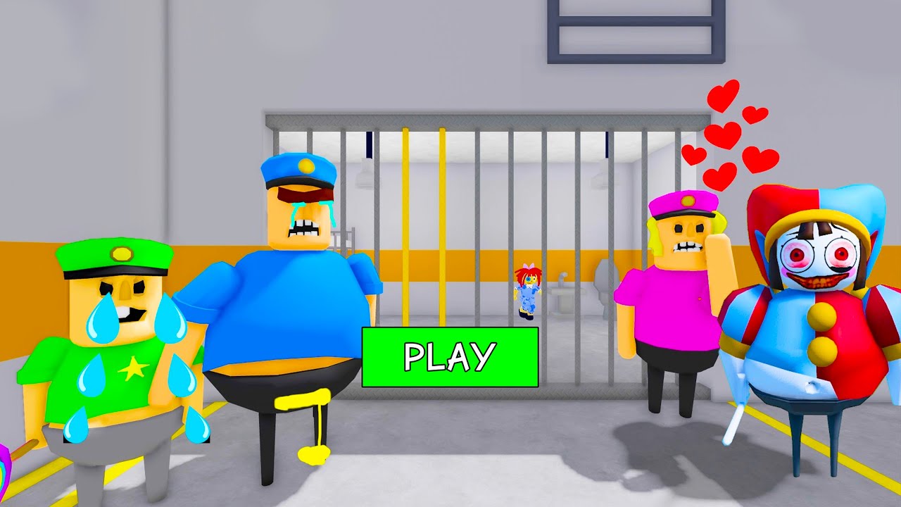 Police Family Escape POMNI BARRY SCARY OBBY Full Walkthrough #roblox ...
