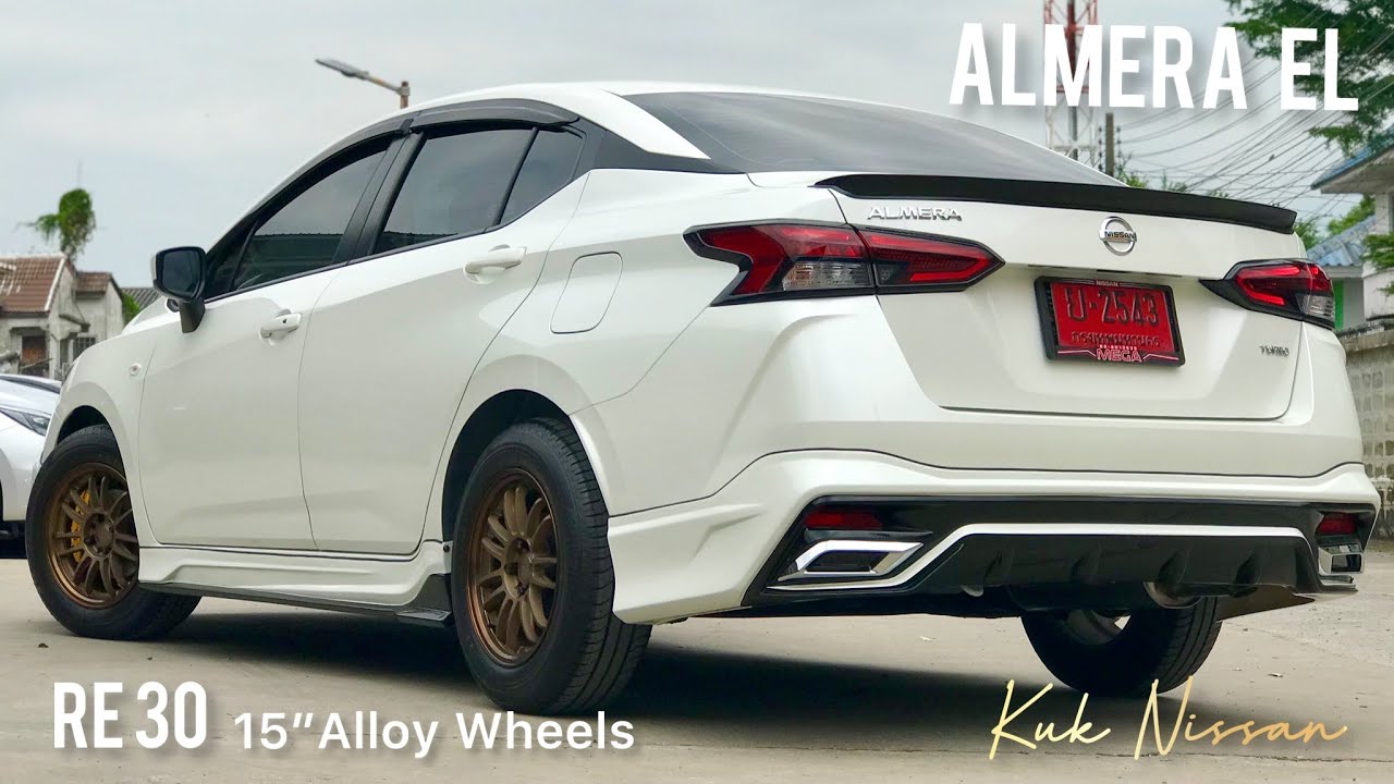 NISSAN ALMERA EL / นิสสัน อัลเมร่า สีขาวมุก / LYCAN +15" RE30 Alloy ...