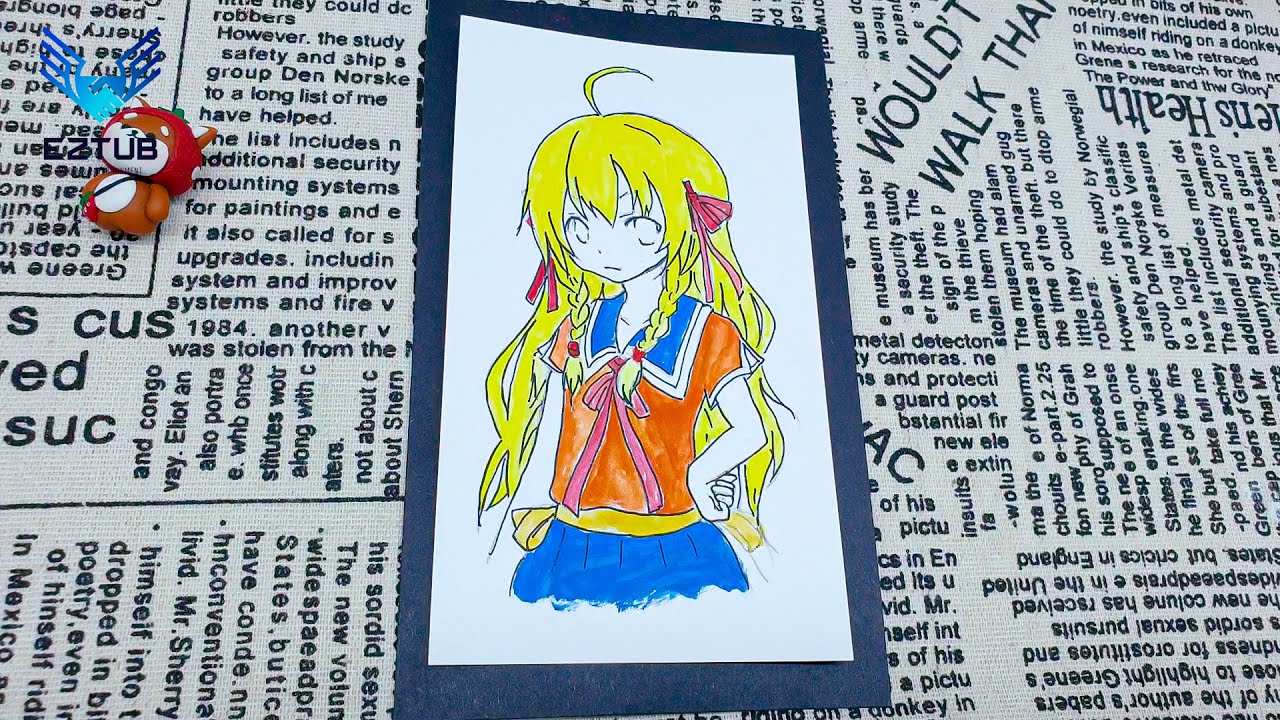 Angry Blonde Chitoge Kirisaki: Drawing a Sulking and Frowning ...
