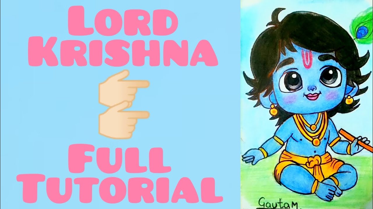 cute Krishna ji drawing full tutorial😍😍#art #krishna #tutorial # ...