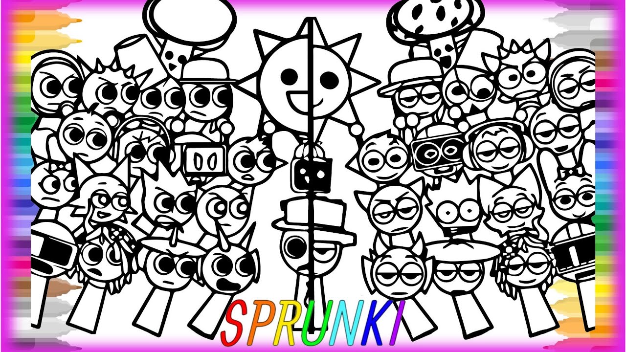 Sprunki New Big Coloring Pages! | All Original Sprunki vs All Pyramixed ...