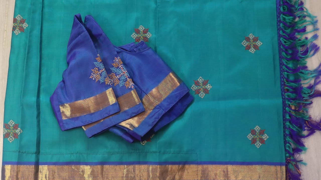 Kasuthi embroidery on pattu saree| karnataka special traditional ...