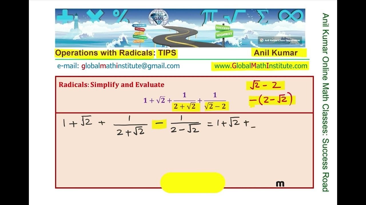 Difficult Test Question On Radical Operations Mcr3u Youtube
