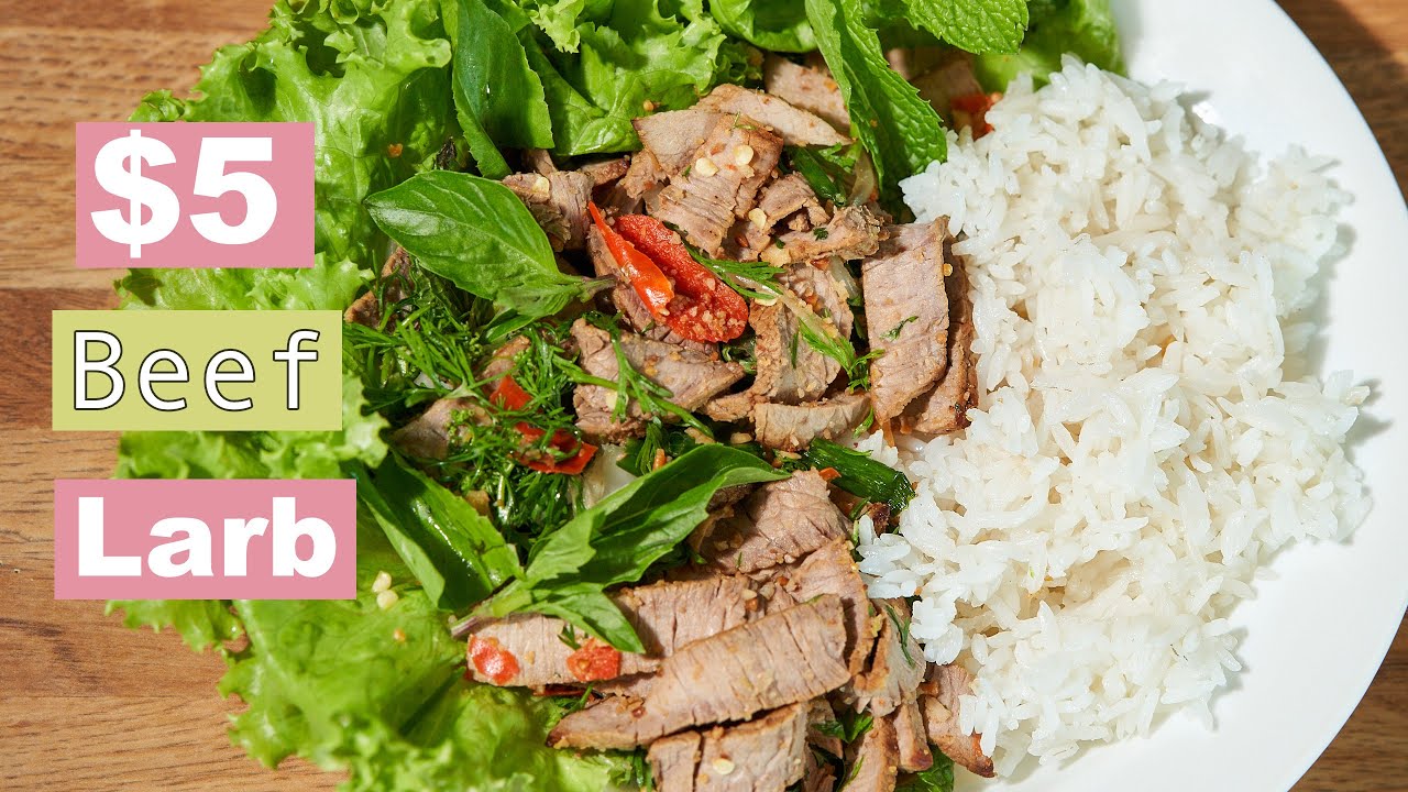 $5 beef Larb? Easy Beef Laab Recipe| Laj nyuj qab heev - YouTube