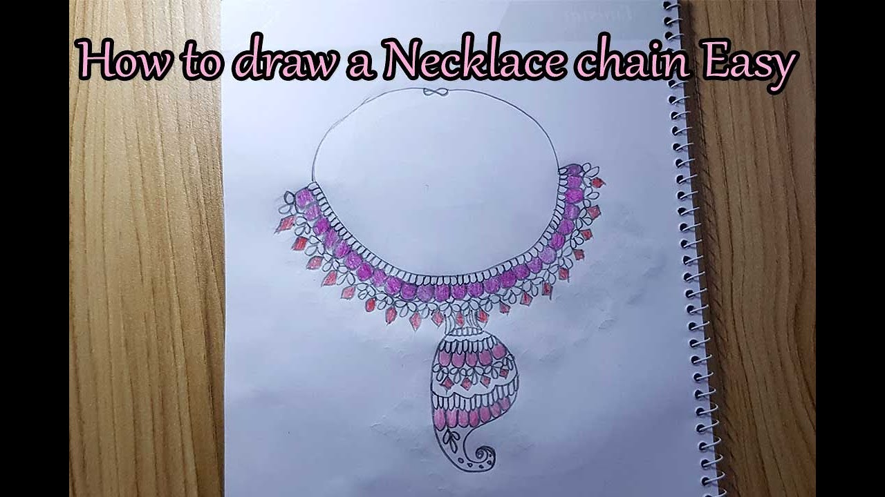 How to Draw a Necklace (Easy step by step drawing) - YouTube