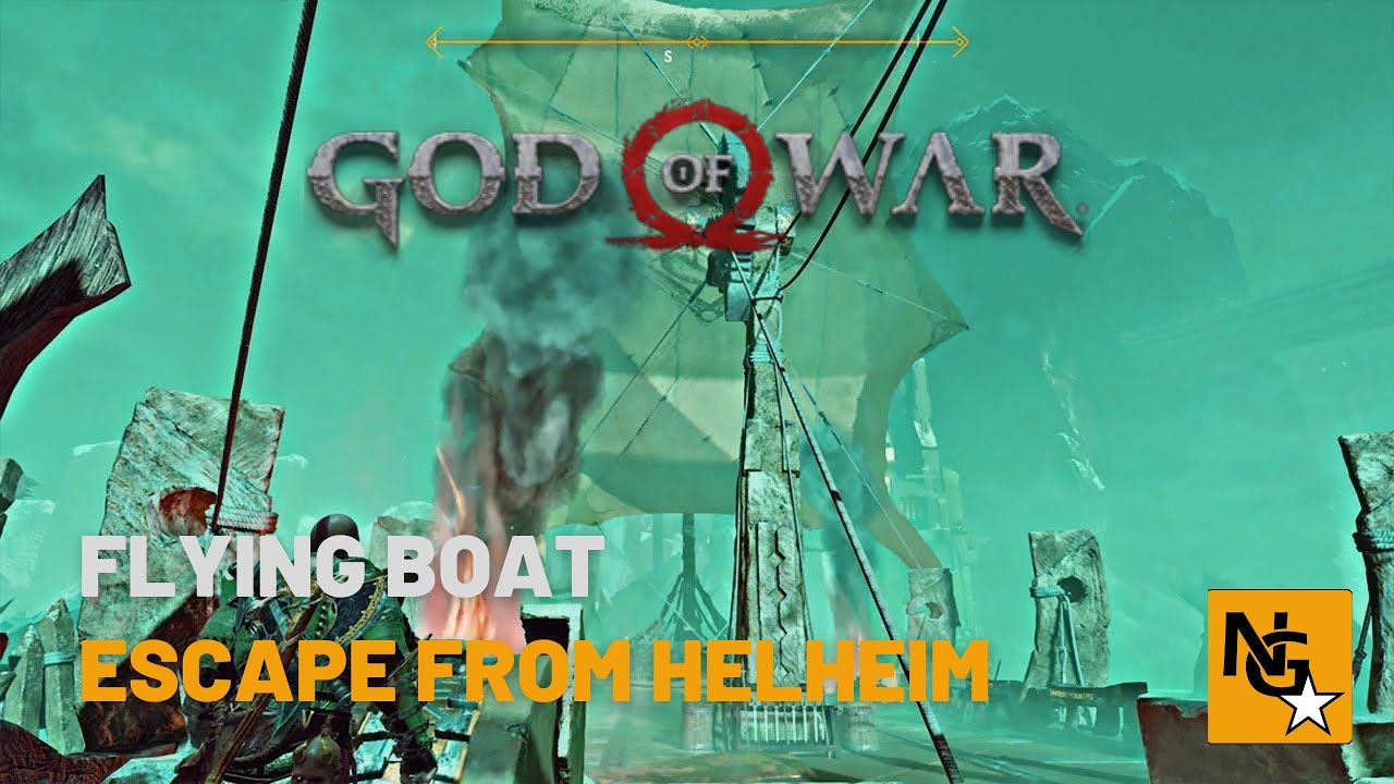 God of War 4 (2018)- Using a Magic Flying Boat to Escape Helheim ...