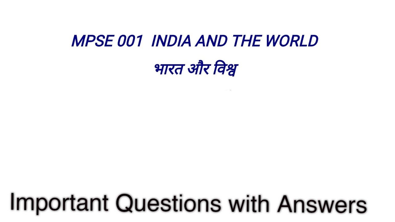 MPSE 01 Important Questions with Answers | MPSE 01 Sample Paper | MPSE ...