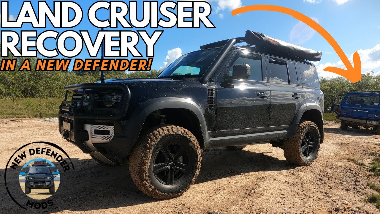 MUDDY LAND CRUISER RECOVERY IN A HIGHLY MODIFIED NEW DEFENDER! (4K ...