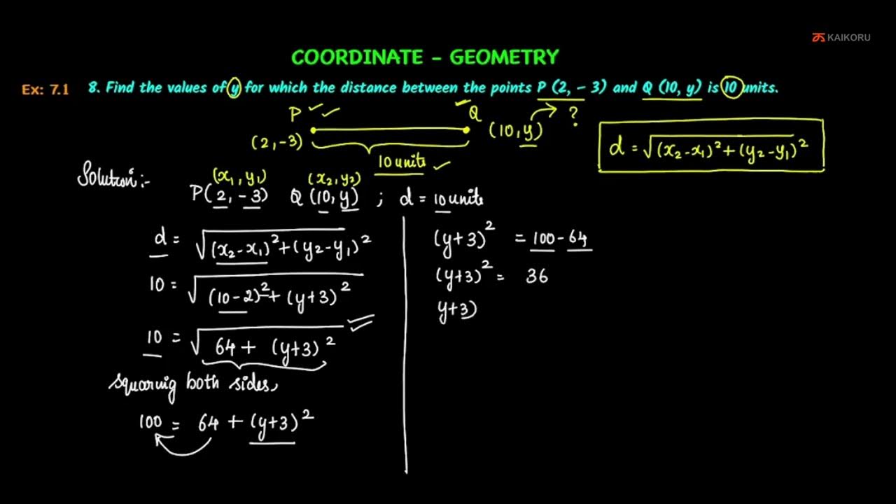 NCERT | Class 10 | Maths | CH-07-LE-08 | Ex 7.1 - Sum - 8 | Coordinate Geometry - YouTube